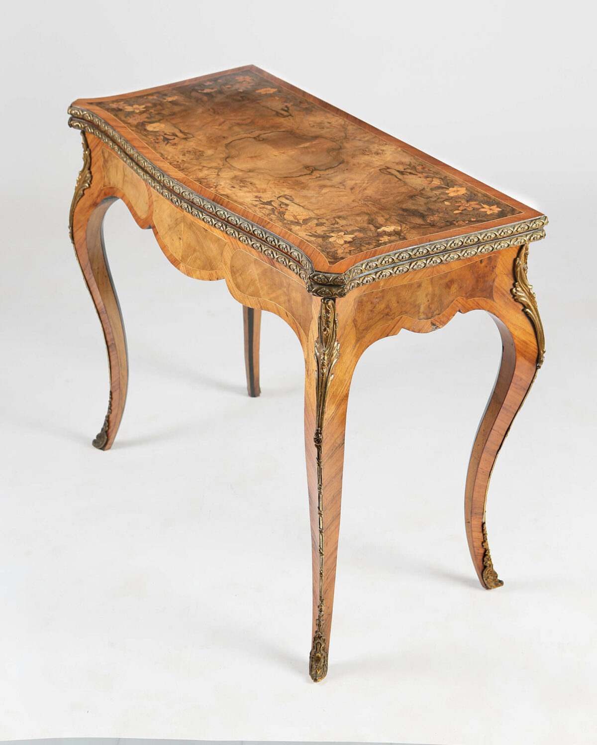 French Marquetry Card Table - Wallrocks Antiques