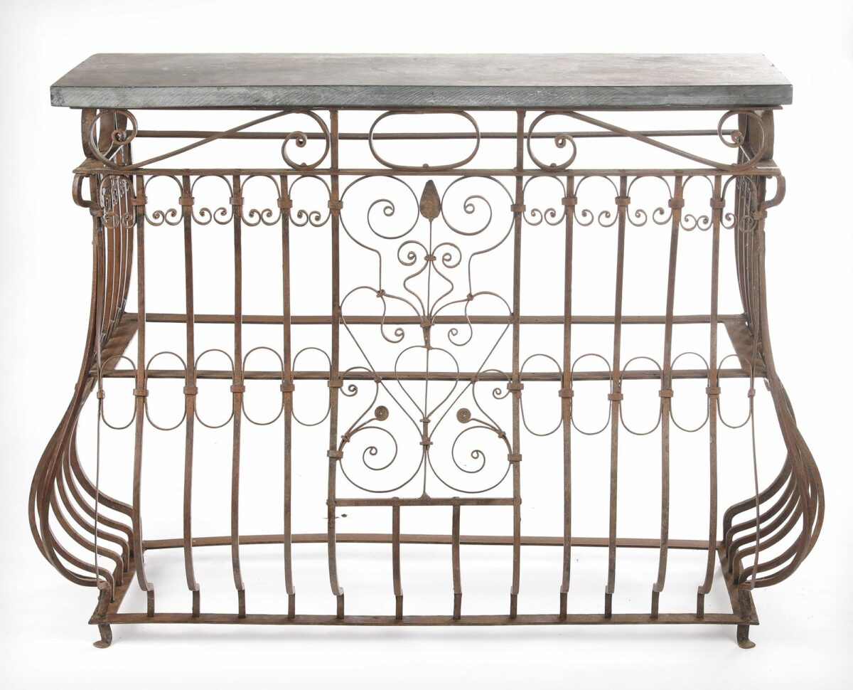 19th Century French Iron Console Table - Wallrocks Antiques