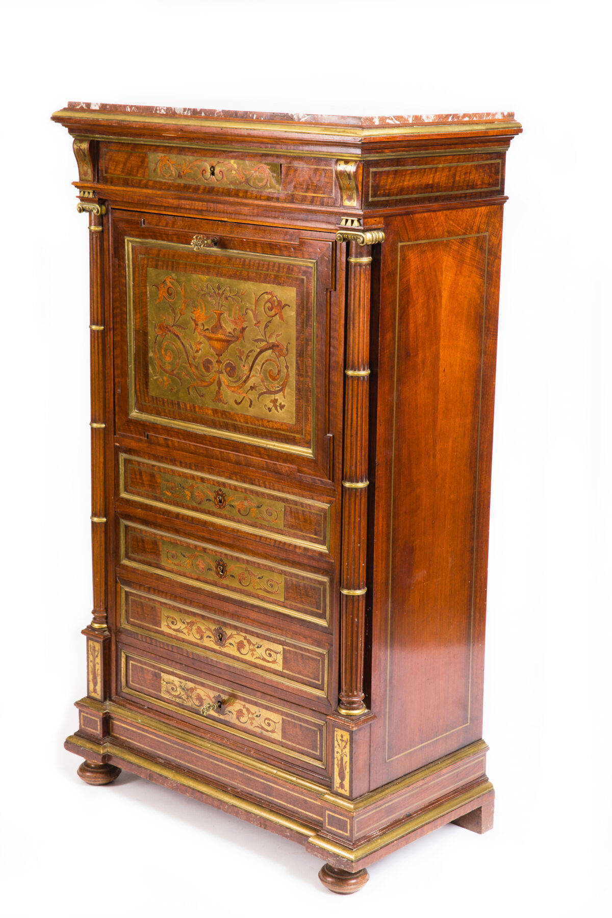 19th Century French Antique Secretaire Chest - Wallrocks Antiques