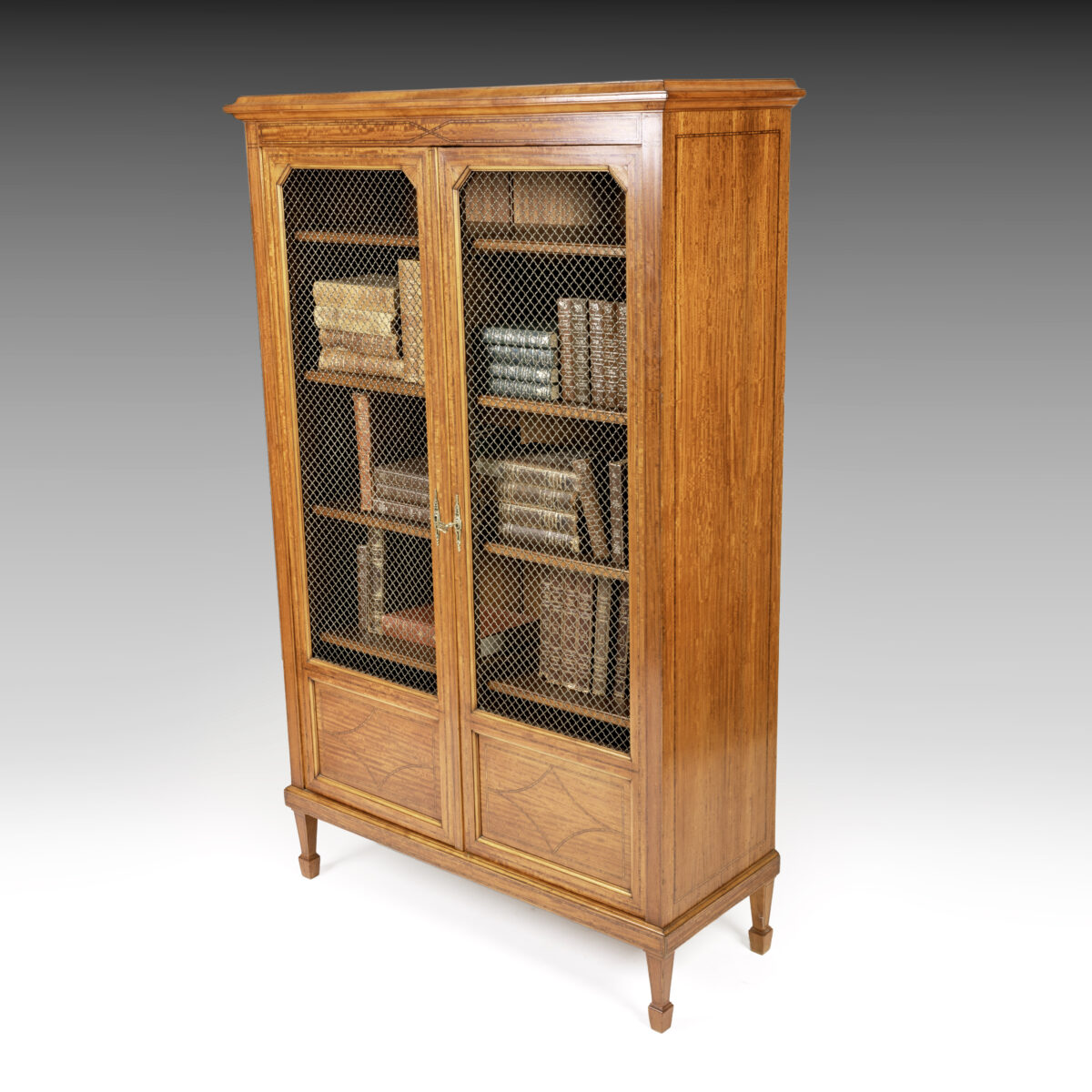 English Satinwood Antique Bookcase - Wallrocks Antiques