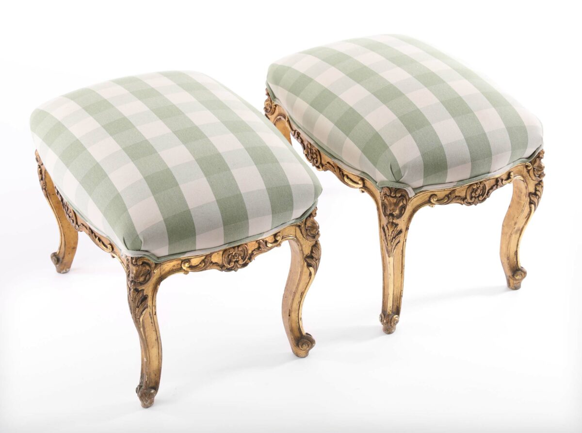 Pair 19th Century French Stools - Wallrocks Antiques